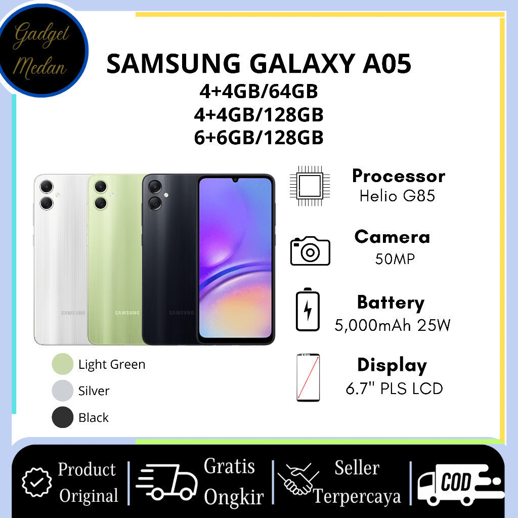 Jual SAMSUNG GALAXY A05 RAM 4/64 GB & 4/128 GB & 6/128 GB GARANSI RESMI ...