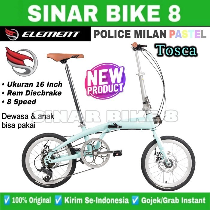 Jual Sepeda Lipat Ukuran 16 Inch ELEMENT POLICE MILAN PASTEL 8 Speed ...