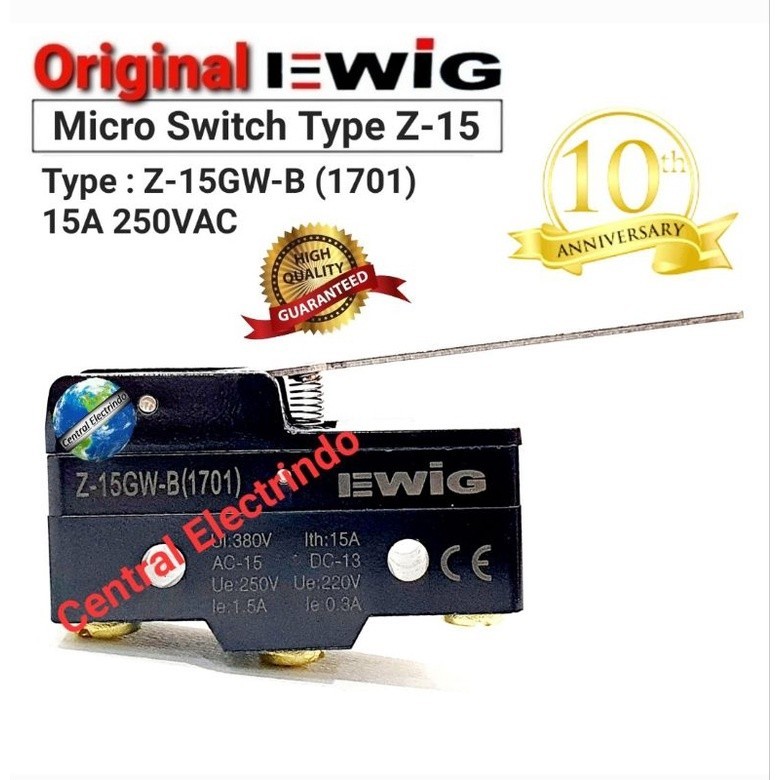 Jual Limit Switch Micro Switch Z15-GW-B 15A 250VAC 1NO 1NC EWIG. | Shopee Indonesia