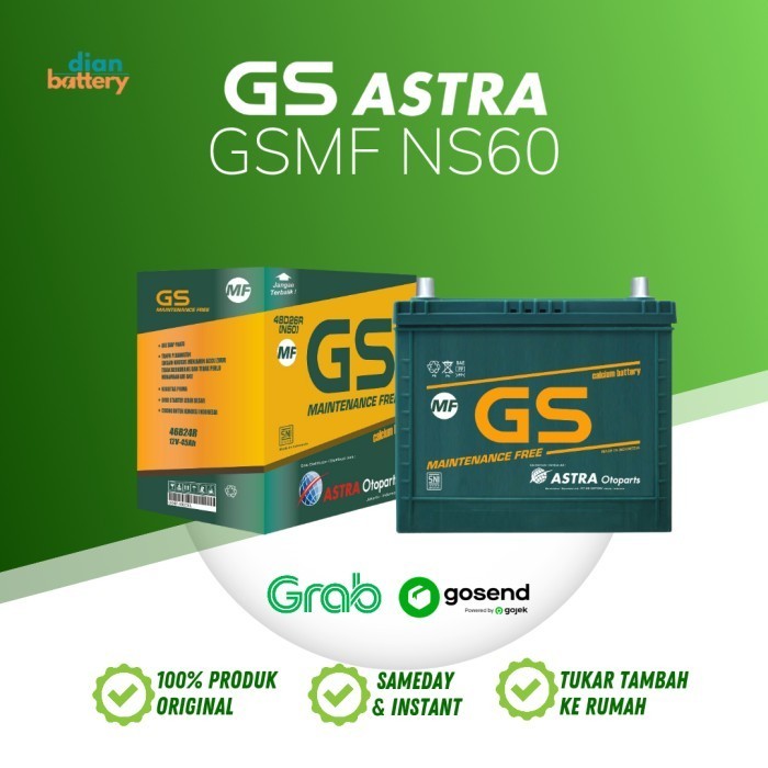 Jual Aki Kering Suzuki APV NS60 GS Astra MF 46B24R (45Ah) | Shopee Indonesia