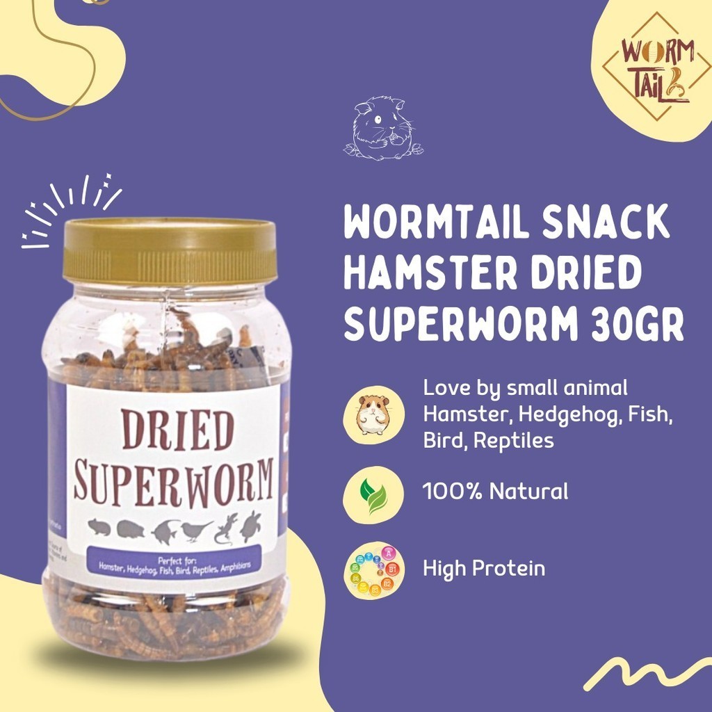 Jual WORMTAIL Snack Hamster Dried Superworm 30gr | Shopee Indonesia