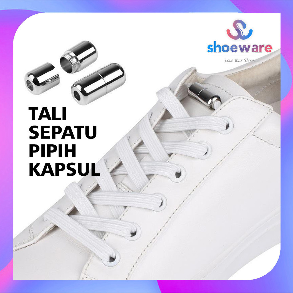 Jual Tali Sepatu Elastis Capsulelock System 6mm Pipih Modern Tanpa Ikat ...