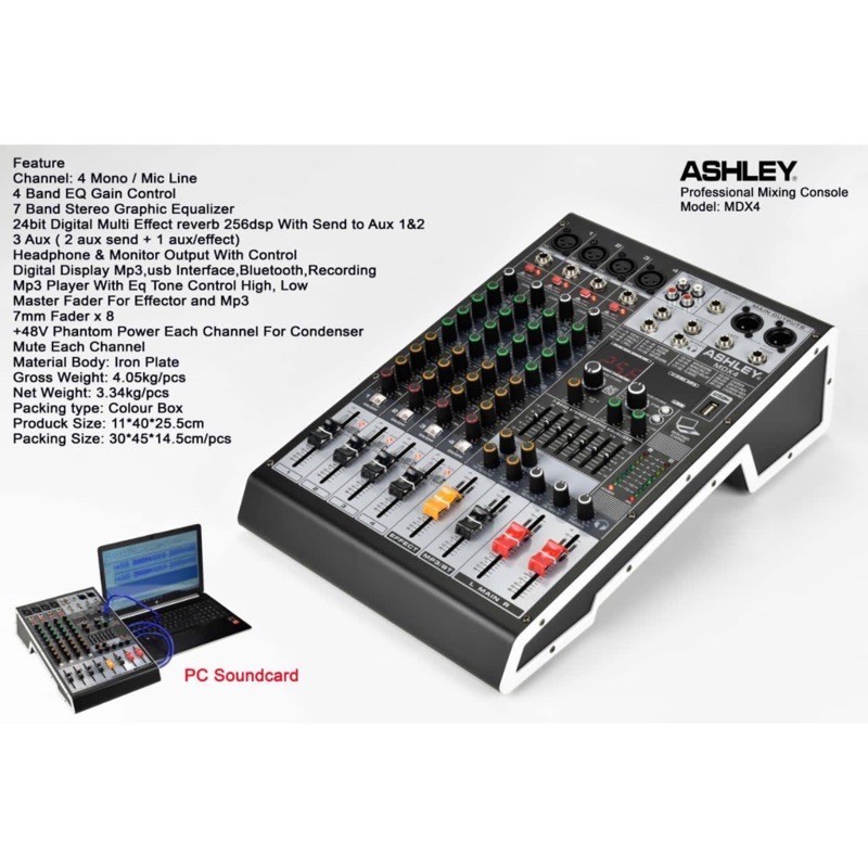 Jual Mixer Audio Ashley MDX4 Original Mixer 4 channel Ashley MDX 4 ...