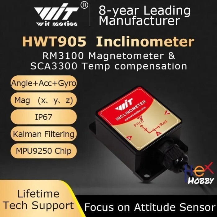 Jual WitMotion Military-Grade Inclinometer HWT905 High-Precision ...