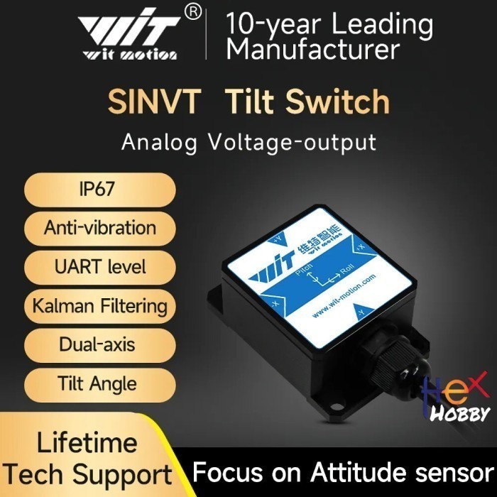Jual WitMotion SINVT Dual-axis Tilt Switch (0-5V Output, -90 Degrees) Voltage Output Inertial ...