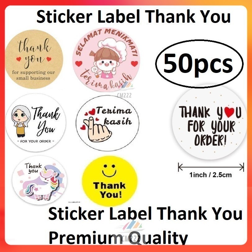 Jual Sticker Label Thank You 50pcs | Shopee Indonesia