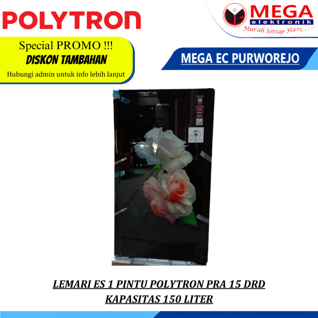 Jual LEMARI ES 1 PINTU POLYTRON PRA 15 DRD KAPASITAS 150 LITER | Shopee ...