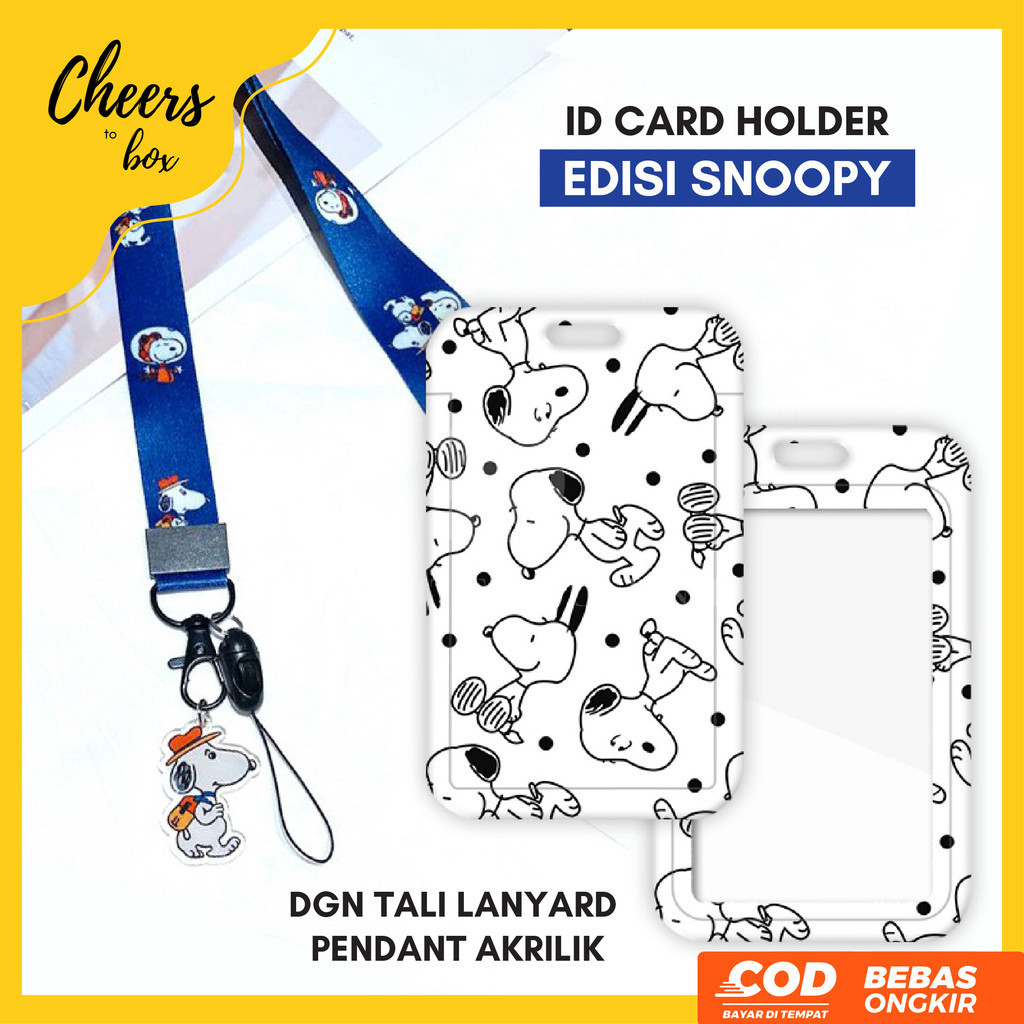 Jual [N003] PEANUTS SNOOPY / Name Tag Card Holder Motif Karakter Blue ...