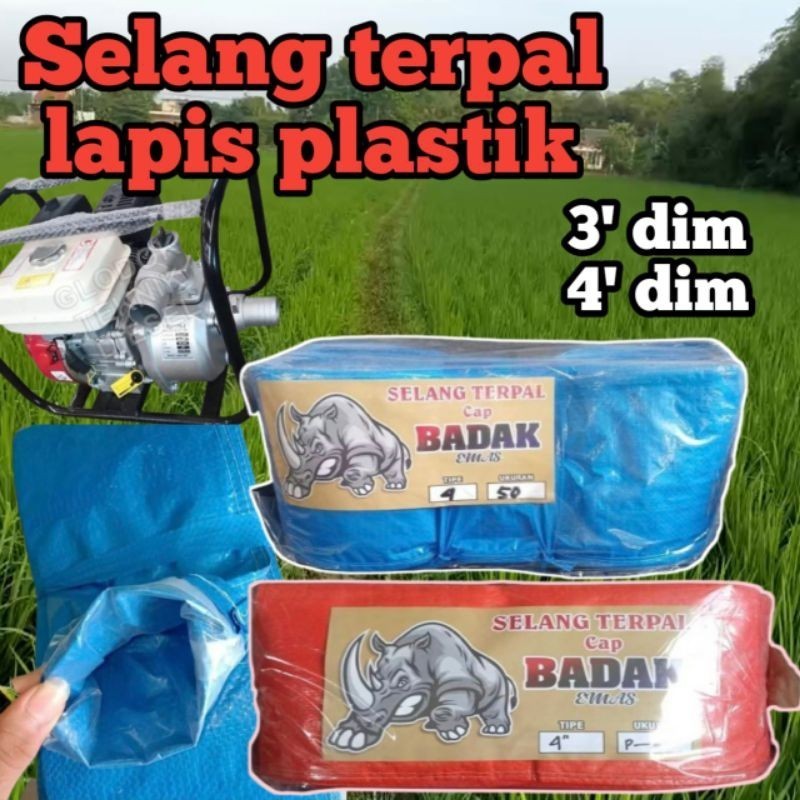 Jual SELANG TERPAL DRIP A+ IRIGASI 3 dim dan 4 dim 50 meter tebal dobel dua lapis untuk ...