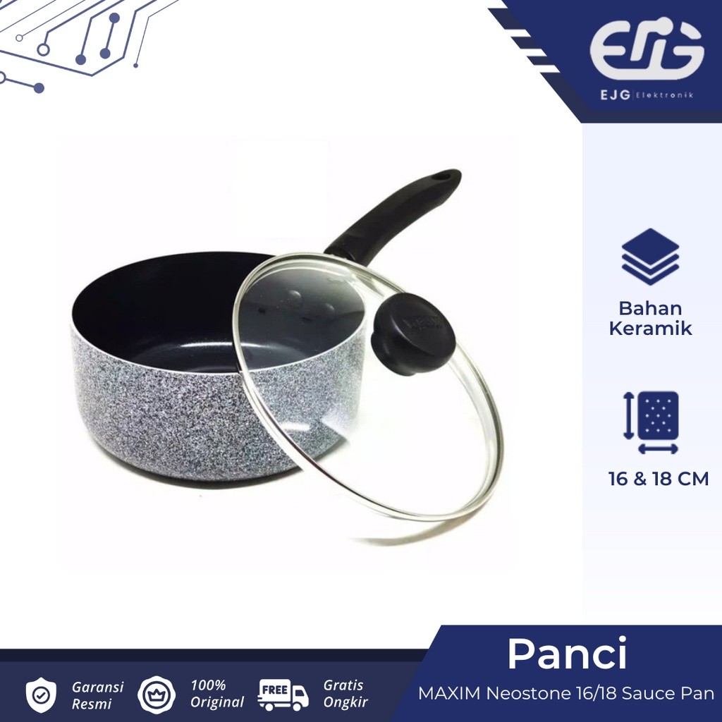 Jual Panci Sauce Pan Maxim Neostone 16 cm / 18 cm Ceramic Anti Lengket ...