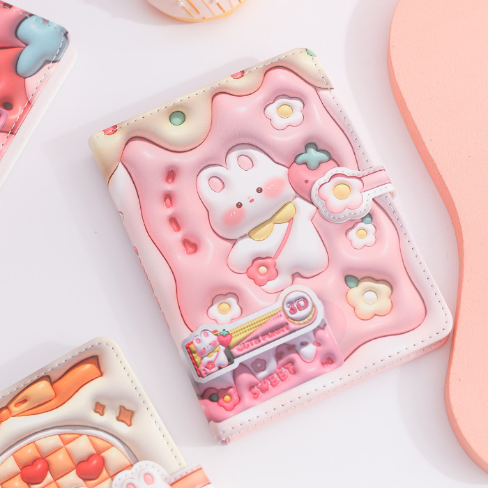 Jual Magnetic Notebook 3D RABBIT Buku Diary PU Leather Buku Catatan ...