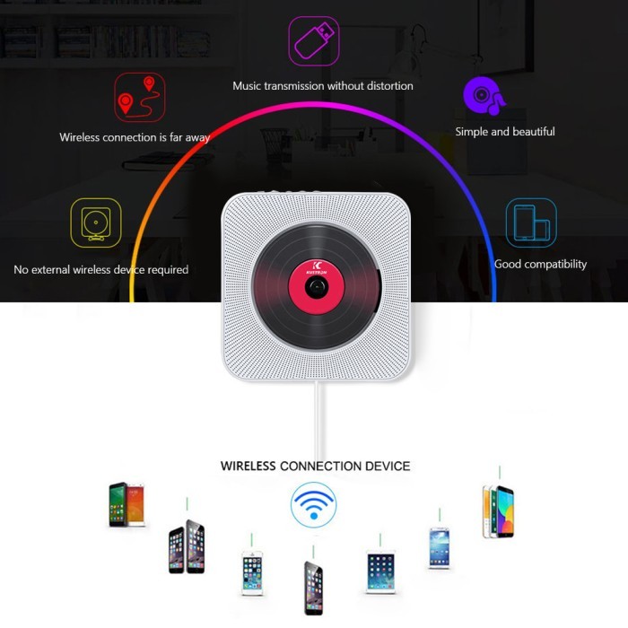 Jual DVD VCD MP3 KPop BTS Media Player Portable Bluetooth - Biru ...