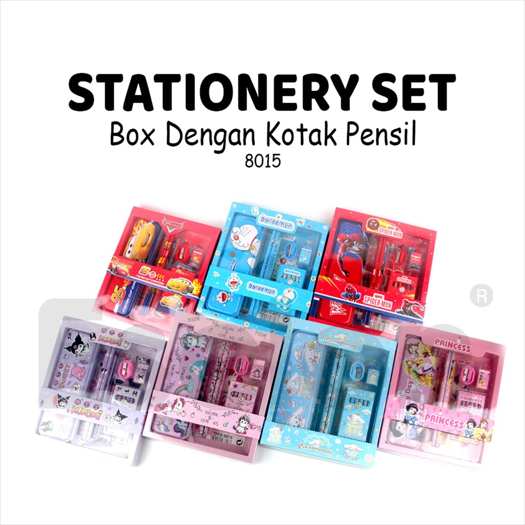 Jual Stationary Set 7in1 Karakter 8015 / Paket Alat Tulis Set + Crayon ...