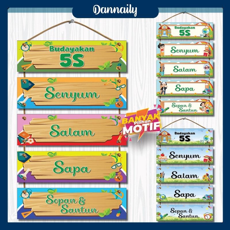 Jual Dekorasi budayakan 5S untuk ruang kelas 5 susun (30x10:1pcs) SSO | Shopee Indonesia