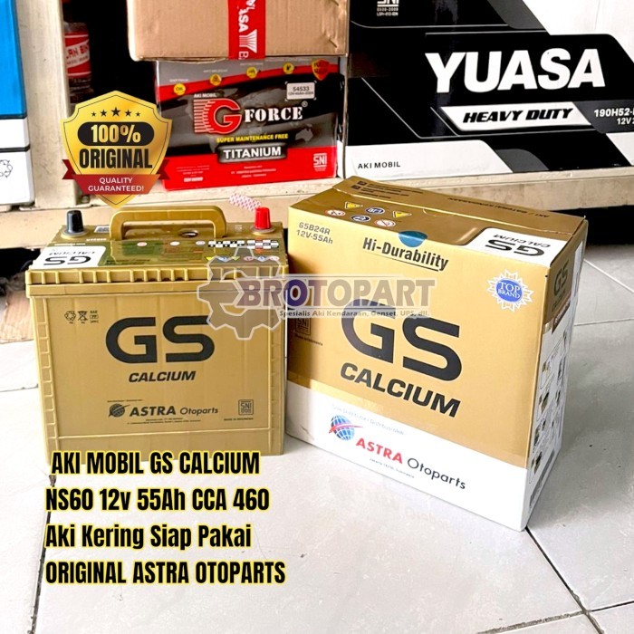 Jual Aki Mobil GS ASTRA NS60 65B24R CALCIUM MF 55Ah Accu kering siap pakai | Shopee Indonesia