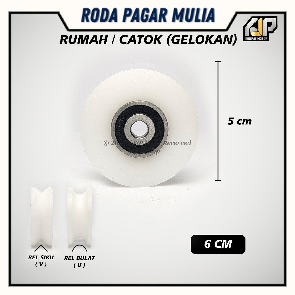 Jual Roda Pagar Gelok Nilon Ukuran 6 cm Rel Bulat (U) dan Rel Siku (V ...