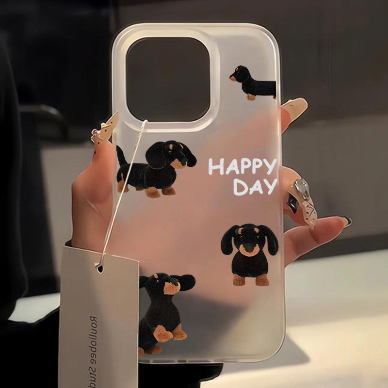 Jual Dog Casing HP Transparan Buram Untuk iPhone 11 16 Pro 13 Pro Max ...