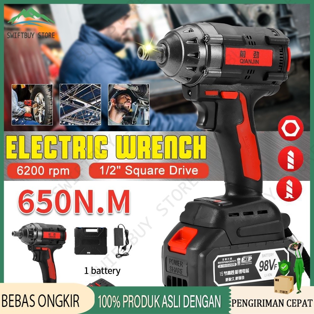 Jual 98V Impact Wrench Cordless Electric Impact Wrench 13 Buah Set 98V Impact Wrench Brushless ...