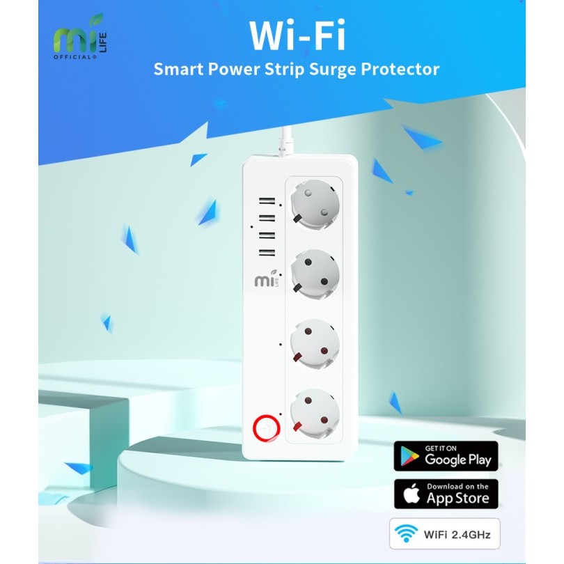 Jual MILIFE Smart Power Strip Wifi Stop Kontak Colokan Adaptor 4 USB ...