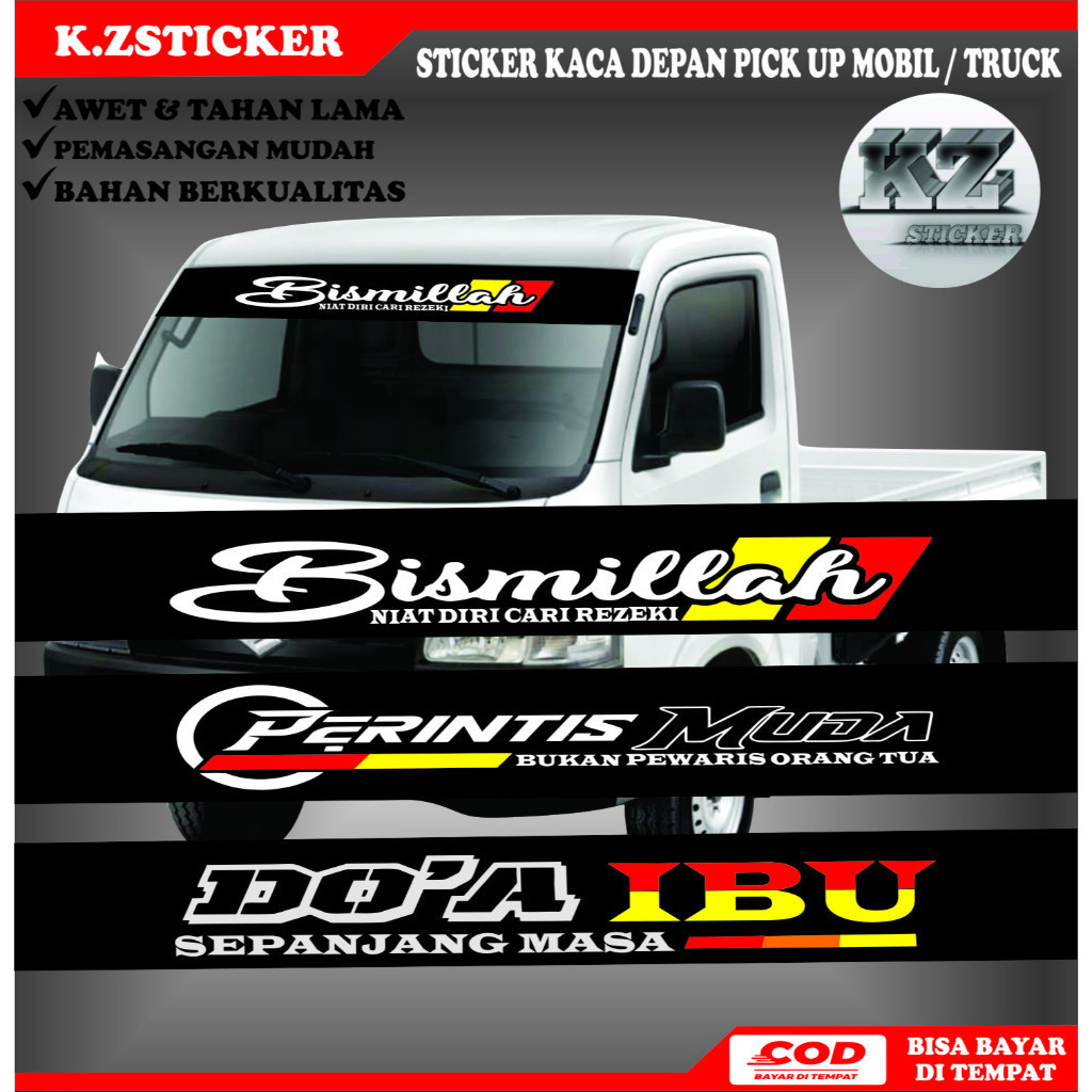 Jual Promo Stiker Kaca depan PICK UP TRUCK DAN MOBIL (Bisa Costum dan ...