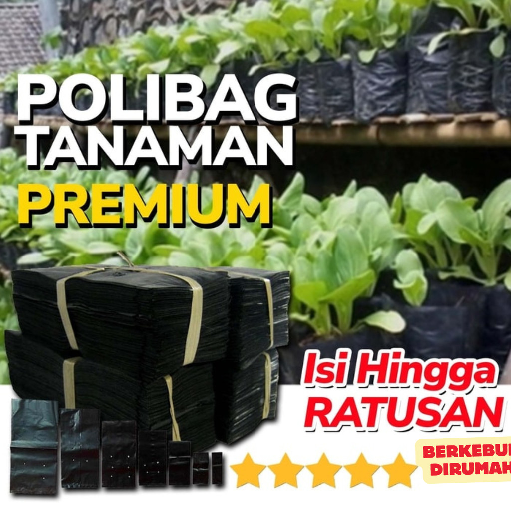 Jual 100 lembar Polybag Tanaman Tebal Kecil Sedang ukuran15x15 20x20 ...