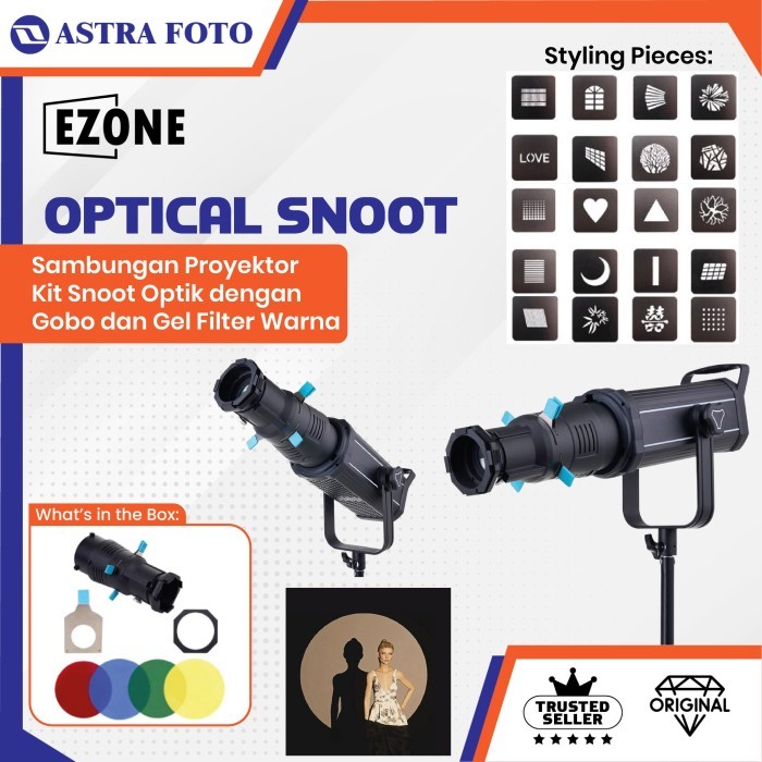 Jual EZONE Optical Snoot Kit Projector Attachment With Gobo & Color ...