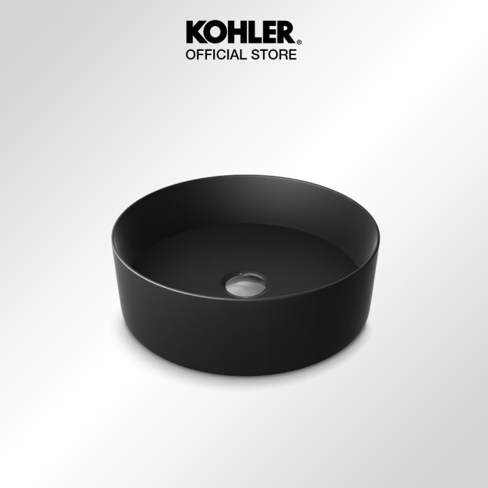 Jual KOHLER Wastafel Mica Vessel Honed Black 16"/ Lavatory Round 90012T ...