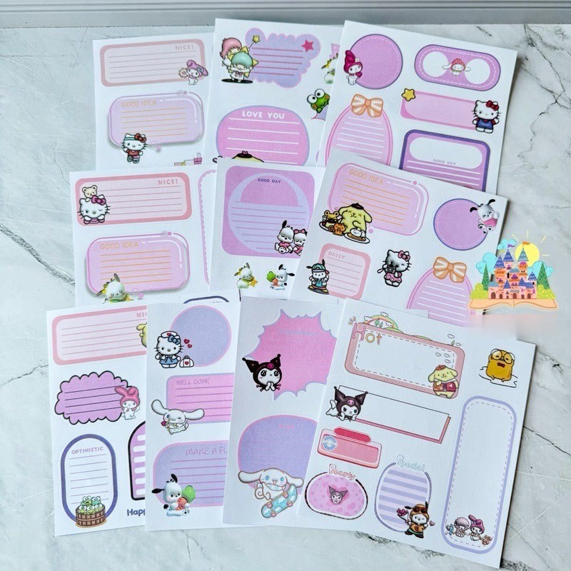 Jual Sticky Notes Label nama Sanrio isi 10 lembar besar/ Label Nama ...
