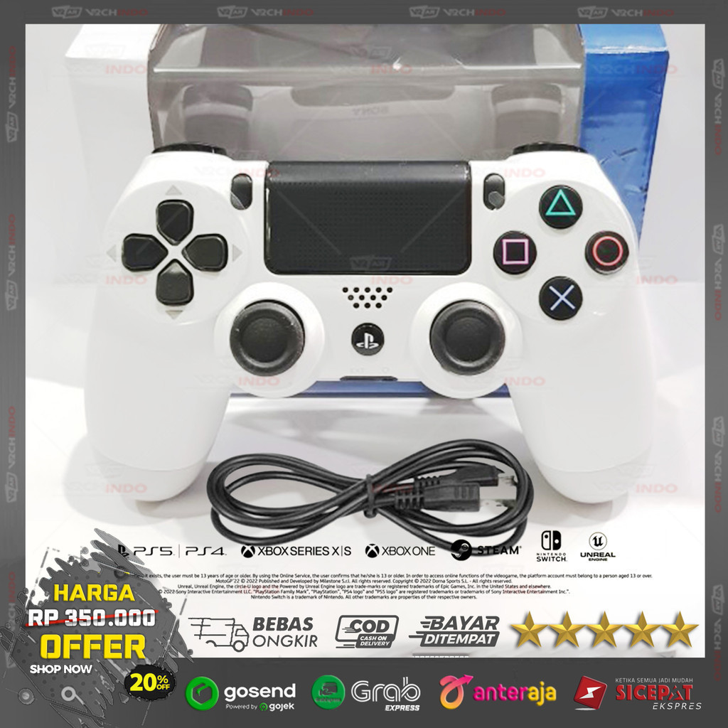 Jual Joystick Gamepad Wireless Stick PS4 PUTIH Original Premium with ...