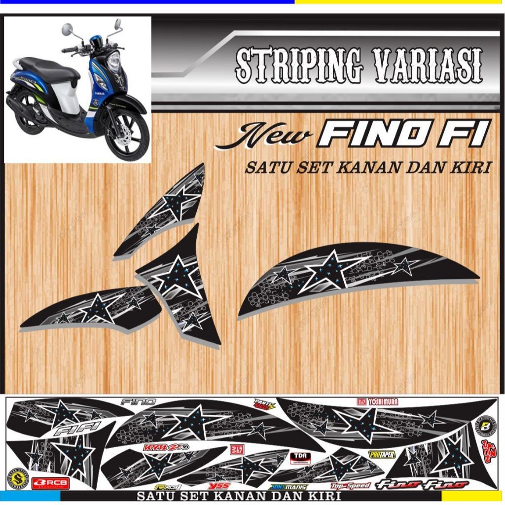 Jual MOTIF LIST STRIPING MOTOR FINO NEW FI VARIASI STIKER BINTANG ...