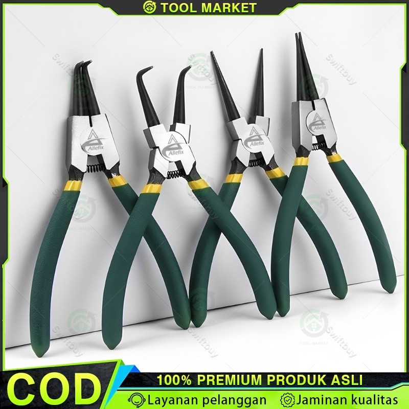 Jual 4 IN 1 7 Inch Set Tang Circlip Bengkok Tang Circlip tang snap ring ...