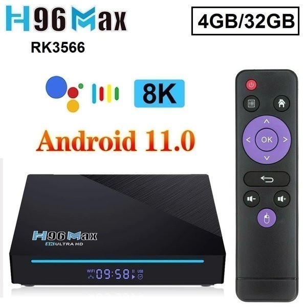 Jual H96 MAX RK3566 - Android OS Smart TV Box 8K UHD - RAM 4GB ROM 32GB | Shopee Indonesia