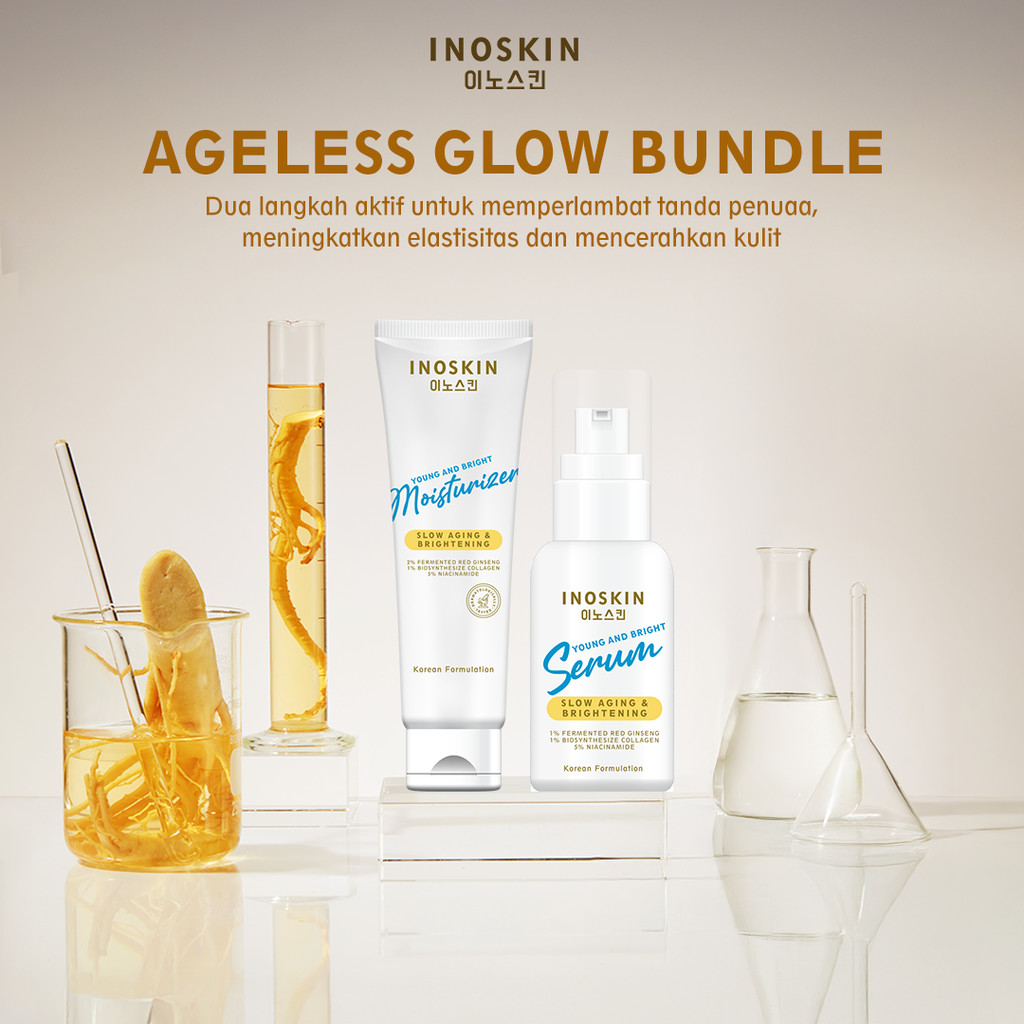 Jual Inoskin AgeLess Glow Bundle - Inoskin Young & Bright Serum and ...