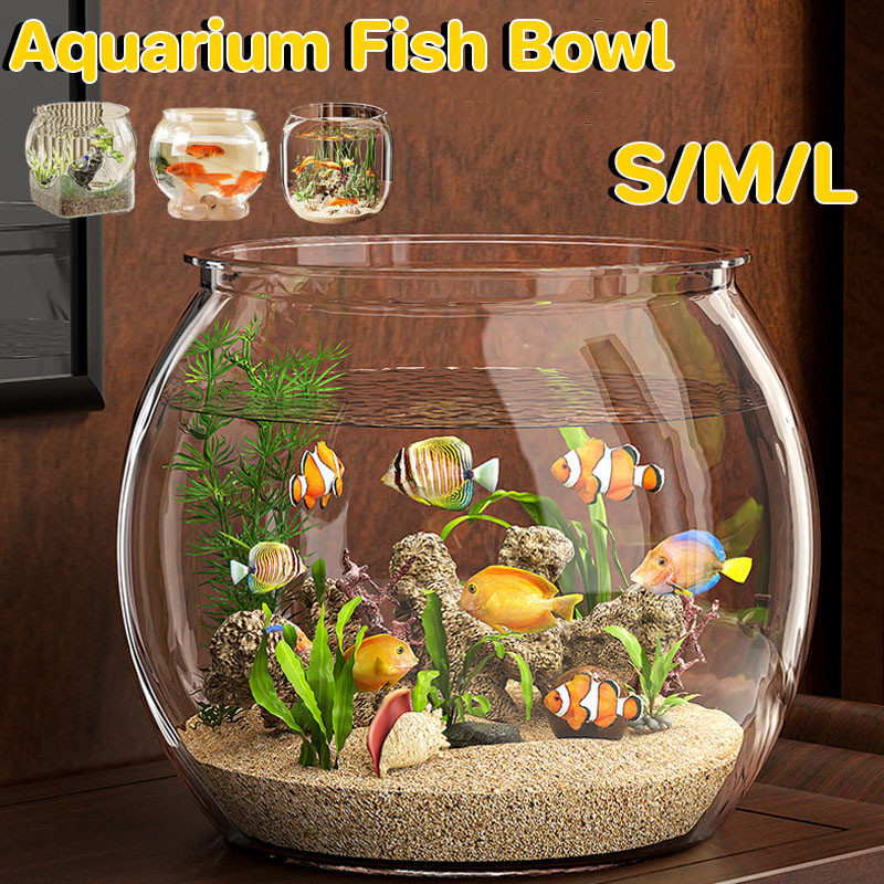 Jual Aquarium Toples/tangki Bundar Akuarium Mini/tangki Ikan Hewan ...