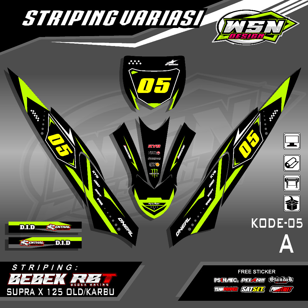 Jual Sticker Striping Motor Siluman Supra X 125 Old Rbt Bebek Modif Rbt ...