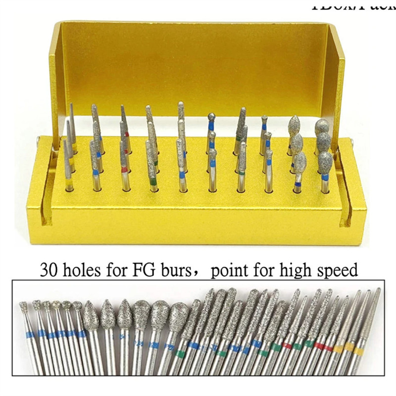 Jual 30PCS Gigi Dental Bur Diamond High Speed isi 30 Burs Tempat Kotak ...