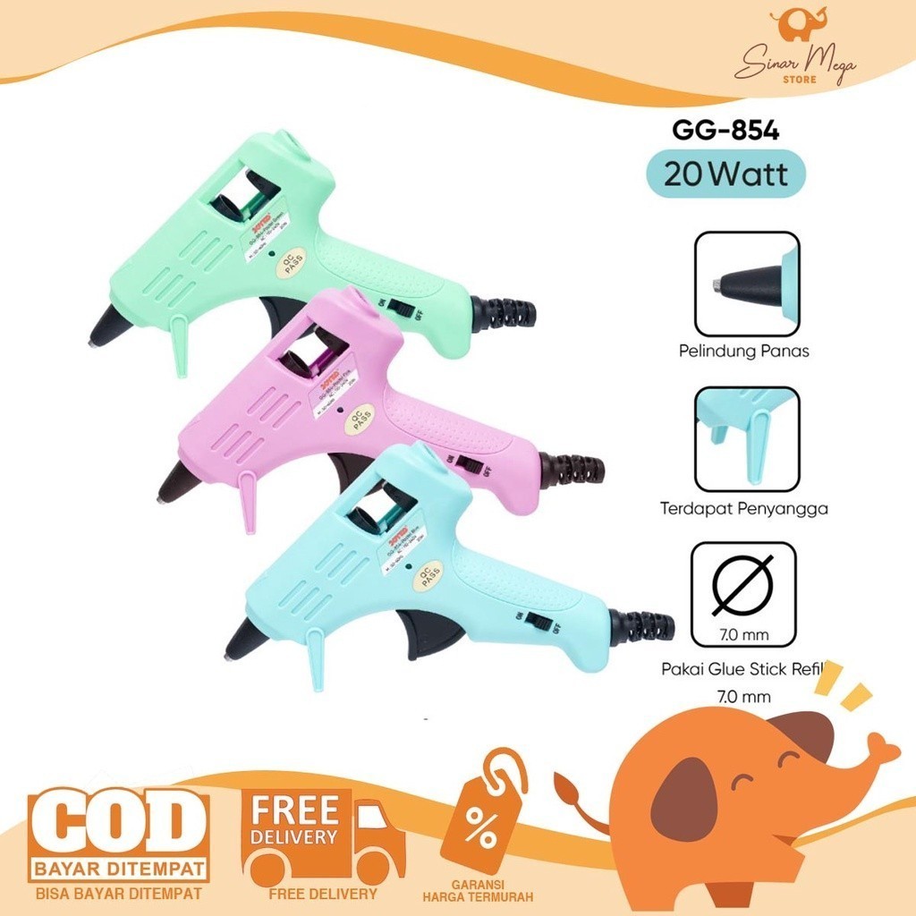Jual Joyko Glue Gun GG-854 Pastel Color 20watt / Glue Gun Warna Pastel ...