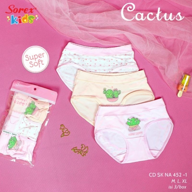 Jual [12 PCS] CD Sorex Kids 452 Cactus Girl Super Soft, Celana Dalam Anak Perempuan Bayi Balita ...