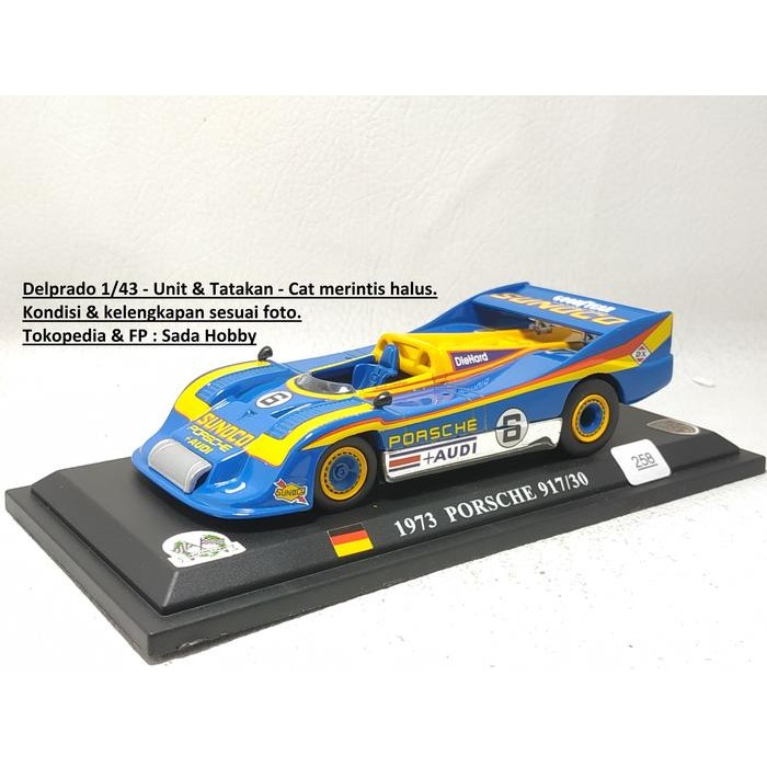 Jual CSM... Diecast Delprado 1/43 1973 Porsche 917/30 Sunoco No 6 Biru ...