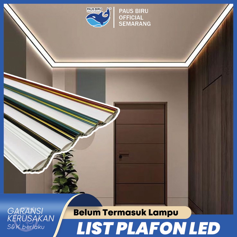 Jual Paus Biru - List Plafon PVC LED Panjang 3 Meter Lis Sudut Plafon ...