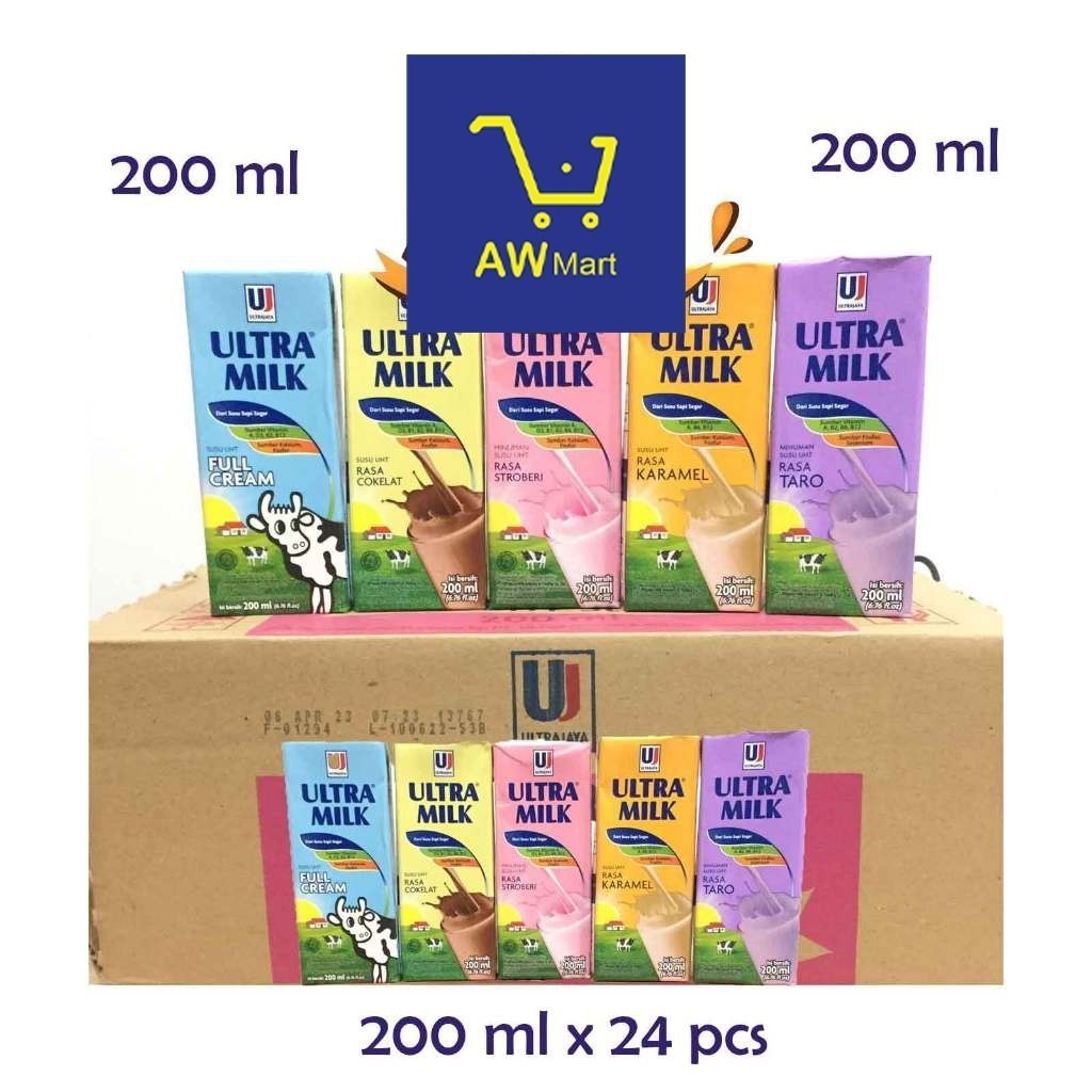 Jual SUSU ULTRA 200ML UHT 1 DUS ISI 24 -COKELAT/STRAWBERRY/FULLCREAM ...
