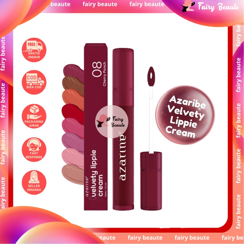 Jual AZARINE VELVETY LIPPIE CREAM LIP CREAM RED VELVET AZARIN TINT ...