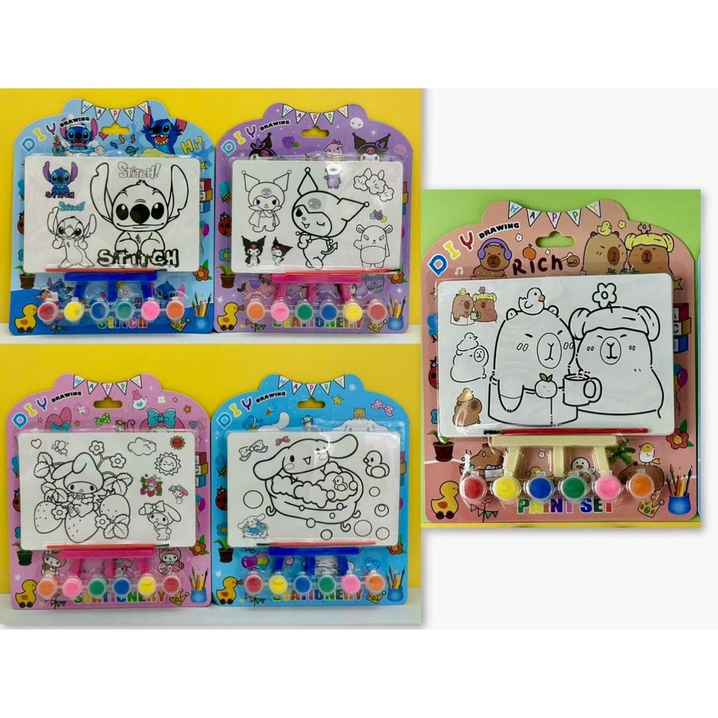 Jual *AMJ* 1 Set Melukis Mewarnai Motif Kartun /Painting Set Anak ...
