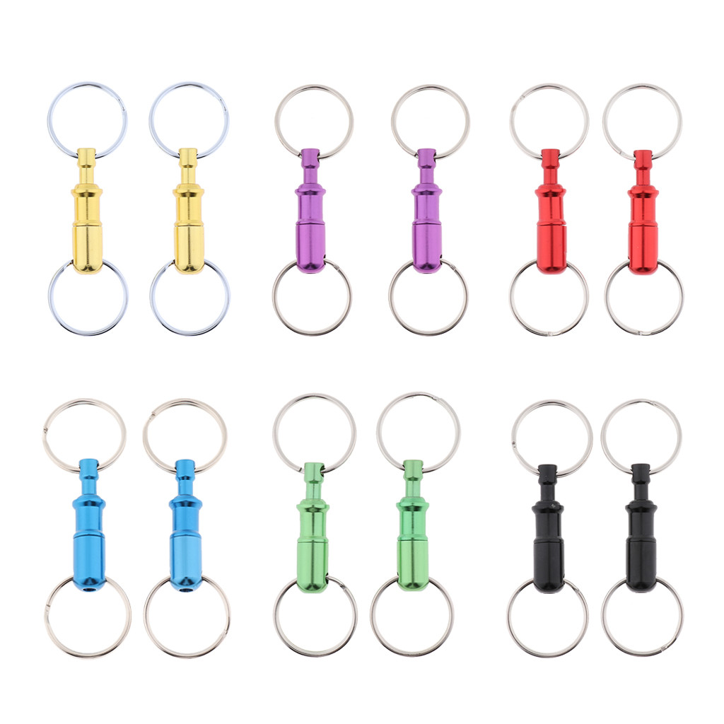 Jual 2PCS Detachable Key Chains Pull Apart Pull-apart Key Rings Quick ...