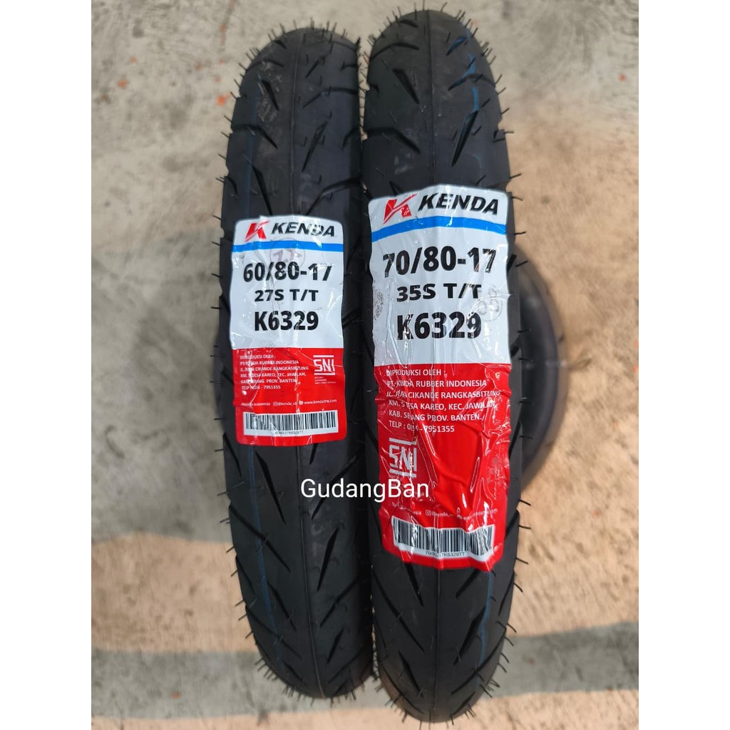 Jual ( PAKET 2 BAN - RING 17 ) K6329 !! 60 80 17 dan 70 80 17 TUBETYPE ...