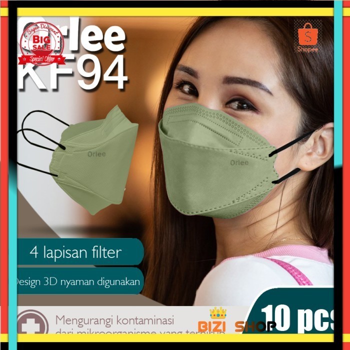 Jual Masker Kf94 KF 94 4Ply 4 ply Emboss Orlee evo 3D Kemenkes isi 10 pcs | Shopee Indonesia