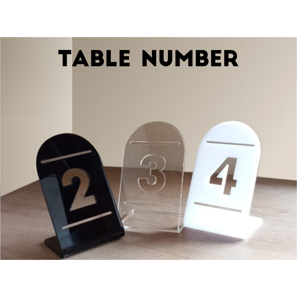 Jual Papan Akrilik Nomor Meja | Sign Acrylic Nomor Meja Cafe Restaurant ...