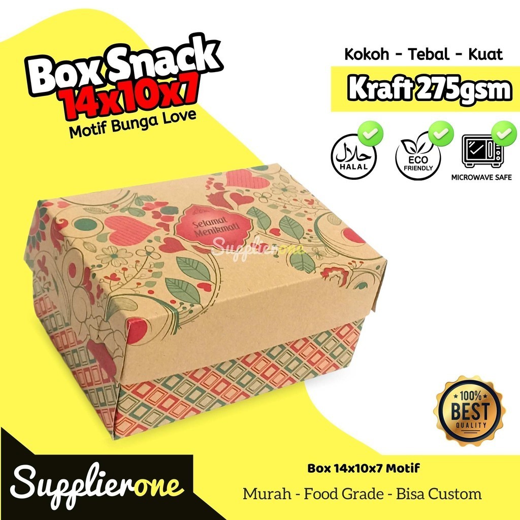 Jual Box Snack 14x10x7 / Box Snack Motif / Snack Box / Kardus Snack ...