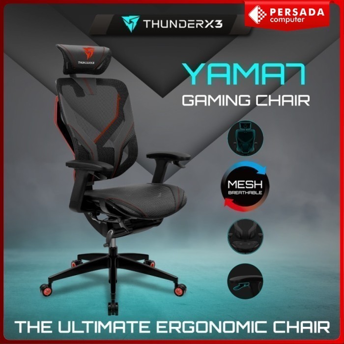 Jual THUNDERX3 YAMA 7 BLACK Ergonomic Gaming Chair | Shopee Indonesia