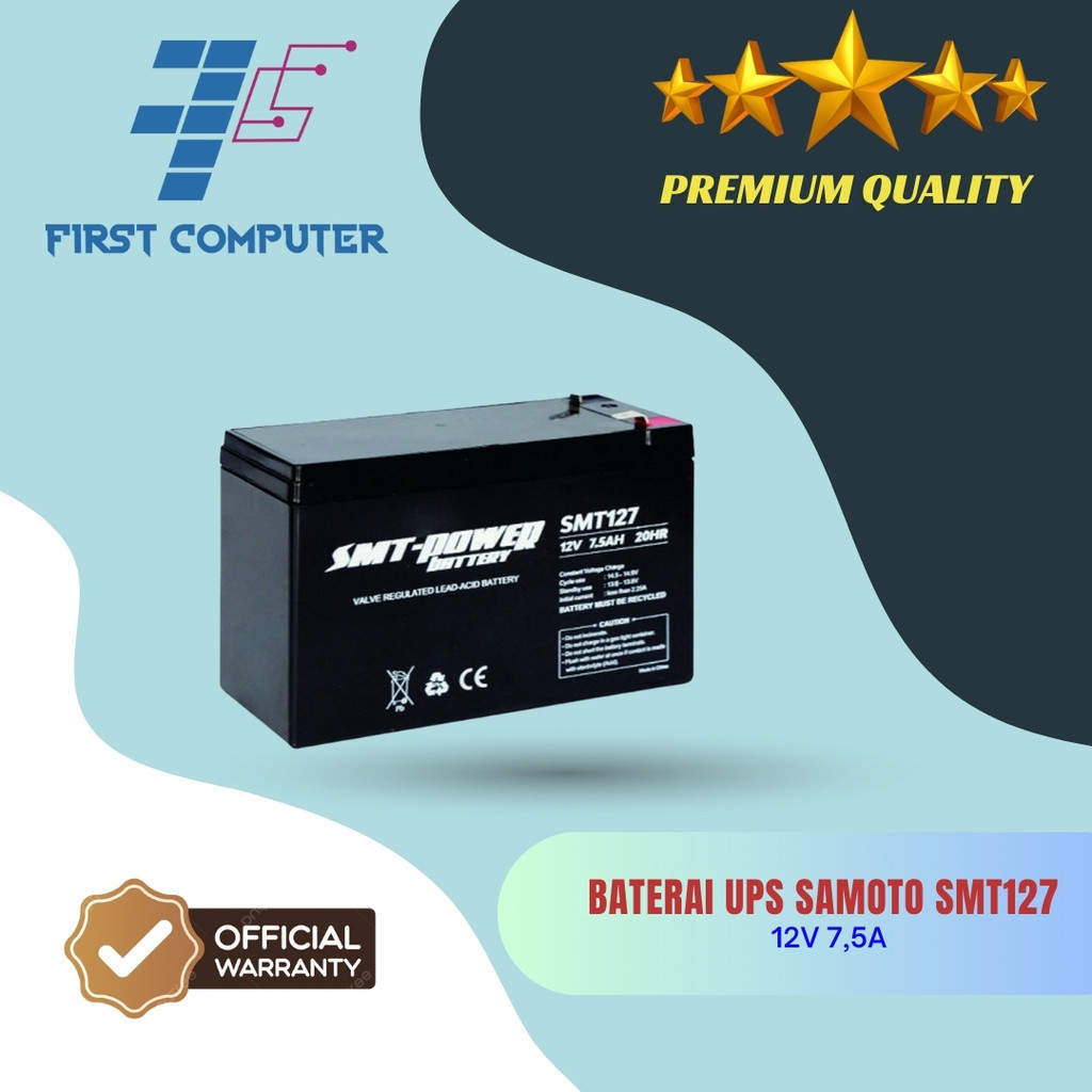 Jual Baterai UPS Samoto SMT127 12V 7,5AH Aki Kering | Shopee Indonesia